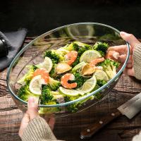 China Microwave Oven Heated Transparent Glass Baking Tray for sale