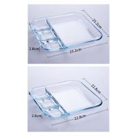China Clear Microwave Heating Partition Glass Bento Plate for sale