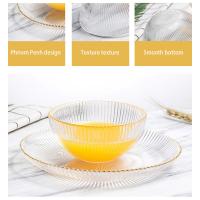 China Household Transparent Vertical Stripe Glass Salad Bowls for sale