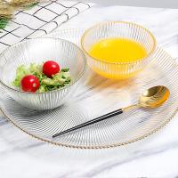China Household Transparent Vertical Stripe Glass Salad Bowls for sale