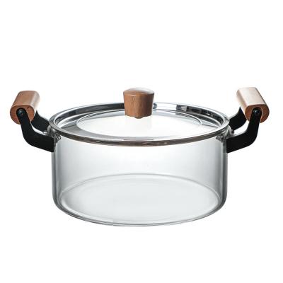 China Customized Logo Simple 5L Borosilicate Glass Soup Pot for sale