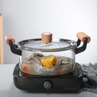 China Customized Logo Simple 5L Borosilicate Glass Soup Pot for sale