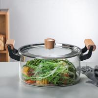 China Customized Logo Simple 5L Borosilicate Glass Soup Pot for sale