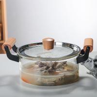 China Customized Logo Simple 5L Borosilicate Glass Soup Pot for sale