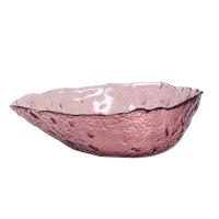 China 4mm Thick Customized Logo Drip Shaped Glass Salad Bowl for sale