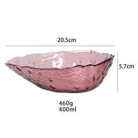China 4mm Thick Customized Logo Drip Shaped Glass Salad Bowl for sale