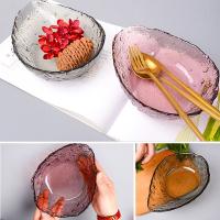 China 4mm Thick Customized Logo Drip Shaped Glass Salad Bowl for sale