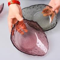 China 4mm Thick Customized Logo Drip Shaped Glass Salad Bowl for sale