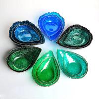 China 4mm Thick Customized Logo Drip Shaped Glass Salad Bowl for sale