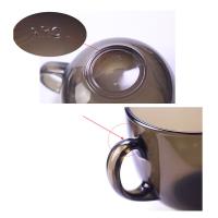 China Simple 4mm Thick Grey Transparent Glass Saucer Set for sale