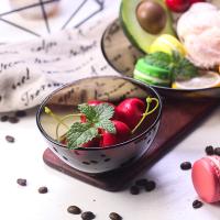 China Simple 4mm Thick Grey Transparent Glass Saucer Set for sale