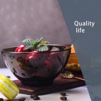 China Simple 4mm Thick Grey Transparent Glass Saucer Set for sale