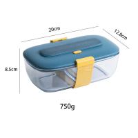 China Green Straw Plastic Cover Multifunctional Glass Lunch Box for sale