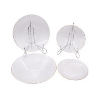 China 4mm Thick Texture Transparent Glass Plate Cutlery Set for sale