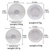 China 4mm Thick Texture Transparent Glass Plate Cutlery Set for sale