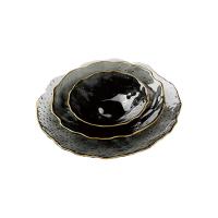 China FDA Thick 4mm Irregular Shaped Glass Tableware Set for sale