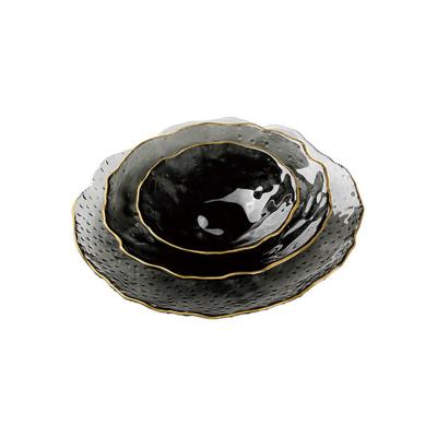China FDA Thick 4mm Irregular Shaped Glass Tableware Set for sale