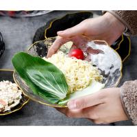 China FDA Thick 4mm Irregular Shaped Glass Tableware Set for sale
