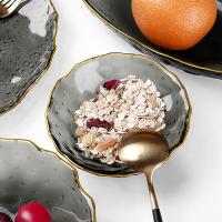 China FDA Thick 4mm Irregular Shaped Glass Tableware Set for sale