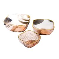 China Transparent Square Phnom Penh Pink Glass Tableware for sale
