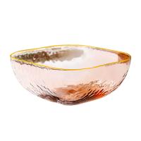China Transparent Square Phnom Penh Pink Glass Tableware for sale