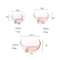 China Transparent Square Phnom Penh Pink Glass Tableware for sale