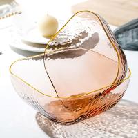 China Transparent Square Phnom Penh Pink Glass Tableware for sale