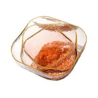 China Transparent Square Phnom Penh Pink Glass Tableware for sale