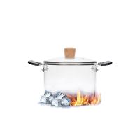 China Microwave Heating Transparent Borosilicate Glass Soup Pot for sale