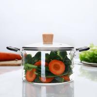 China Microwave Heating Transparent Borosilicate Glass Soup Pot for sale