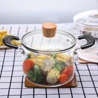China Microwave Heating Transparent Borosilicate Glass Soup Pot for sale