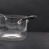 China Microwave Heating Transparent Borosilicate Glass Soup Pot for sale
