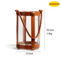 China Christmas Decorative Glass Candle Holder 15.5cm Diameter for sale