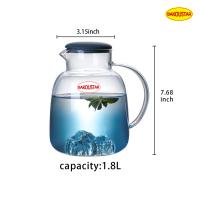 China Clear 1800ml Borosilicate Heat Resistant Glass Teapot for sale