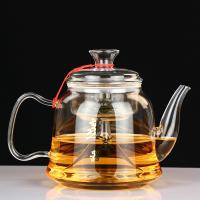 China Borosilicate Flower Heat Resistant Glass Teapot With Filter for sale