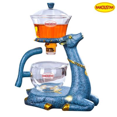 China 300ml Transparent Deer Type Heat Resistant Glass Teapot for sale