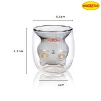 China Cat Form Double Wall Borosilicate Glass Mug 200ml for sale