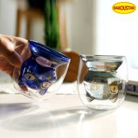 China Cat Form Double Wall Borosilicate Glass Mug 200ml for sale