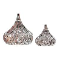 China LFGB ODM Water Drop Crystal Glass Storage Jars 12cm Diameter for sale