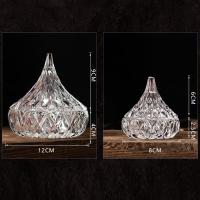 China LFGB ODM Water Drop Crystal Glass Storage Jars 12cm Diameter for sale