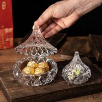 China LFGB ODM Water Drop Crystal Glass Storage Jars 12cm Diameter for sale