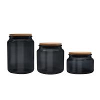 China Mouth Blown 320ml Borosilicate Glass Storage Jars for sale