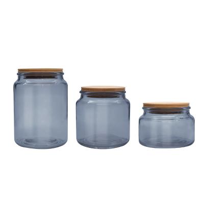 China Mouth Blown 320ml Borosilicate Glass Storage Jars for sale