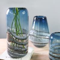 China Polished Lead Free Household Craft Glass Flower Vase for sale