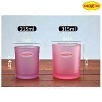 China Lead Free Hygienic Multi Color Glass Candle Cups With Lids for sale