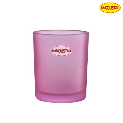 China Lead Free Hygienic Multi Color Glass Candle Cups With Lids for sale