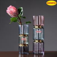 China Hand Blown Lead Free Colored Decorative Glass Vases for sale