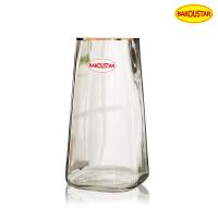 China Hand Blown Square Clear Glass Vase With Gold Tracing for sale