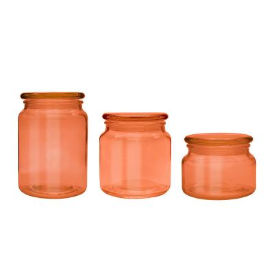 China Tea Round Multi Colored Borosilicate Glass Storage Jars for sale