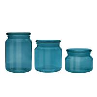 China Tea Round Multi Colored Borosilicate Glass Storage Jars for sale